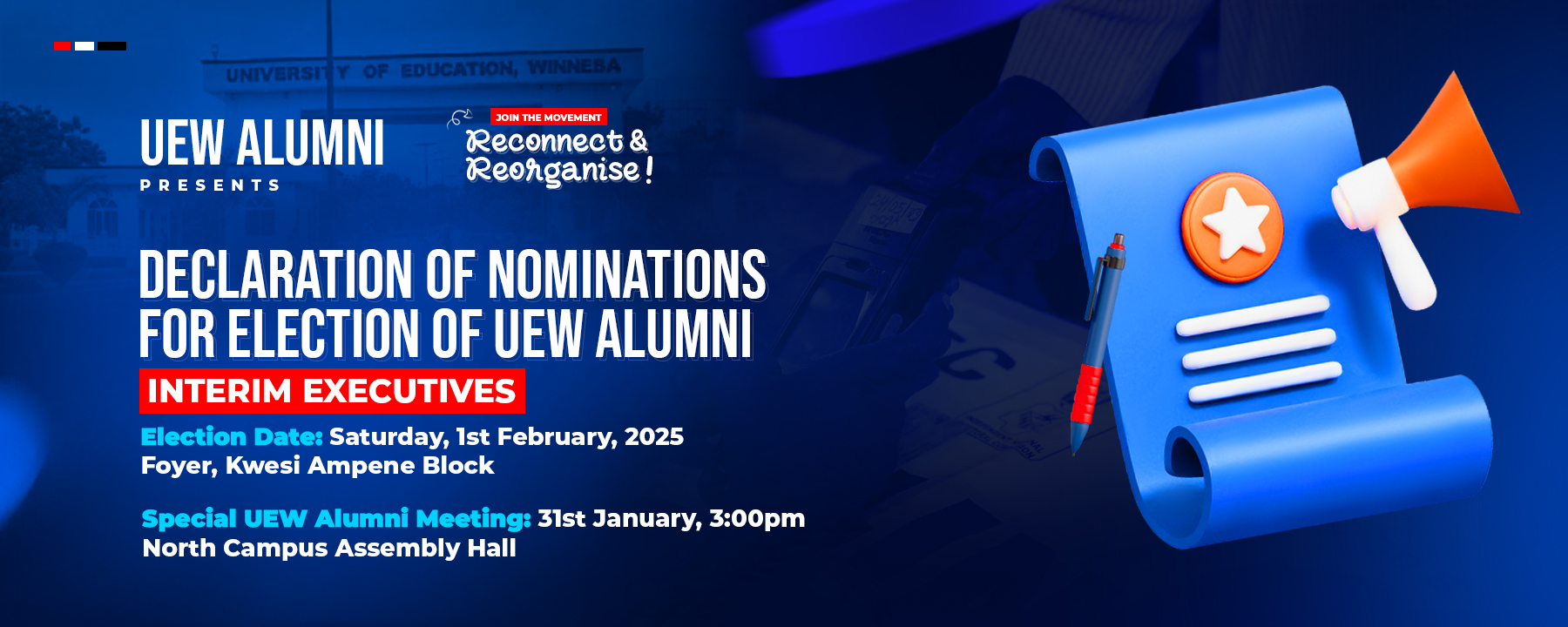 DECLARATION OF NOMINATIONS FOR ELECTION OF UEW ALUMNI INTERIM EXECUTIVES | University of ...